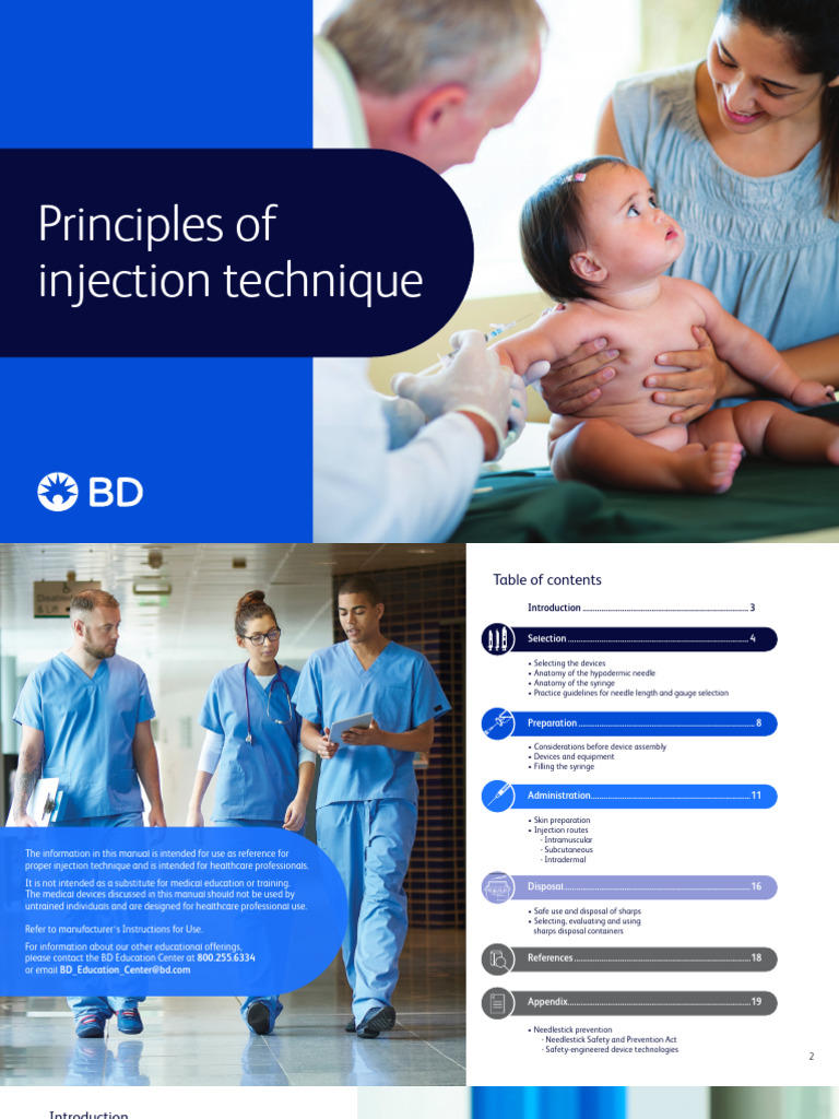 BD-2125 Principles of Injection Technique | PDF | Injection (Medicine ...