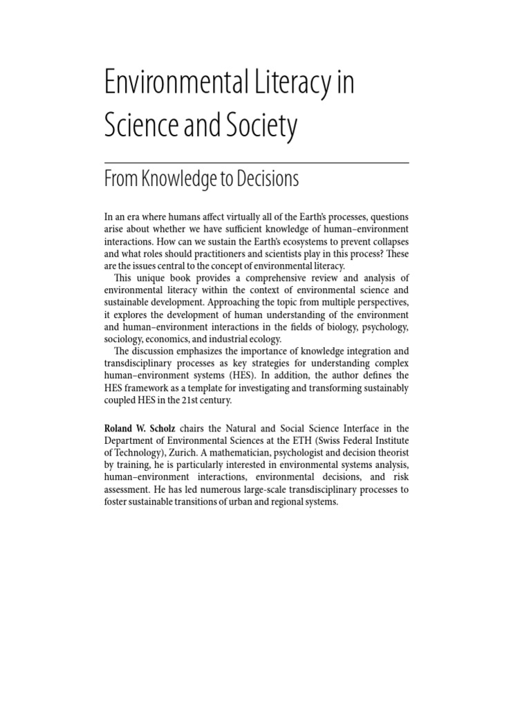 Scholz 2011 Environmental Literacy in Science and Society - From ...