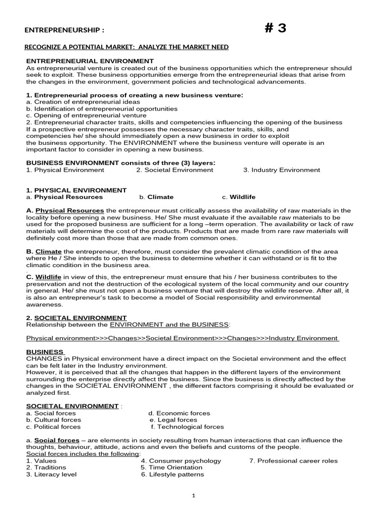 ENTREP-NOTES-Q1-3 Grade 12 | PDF | Entrepreneurship | Swot Analysis
