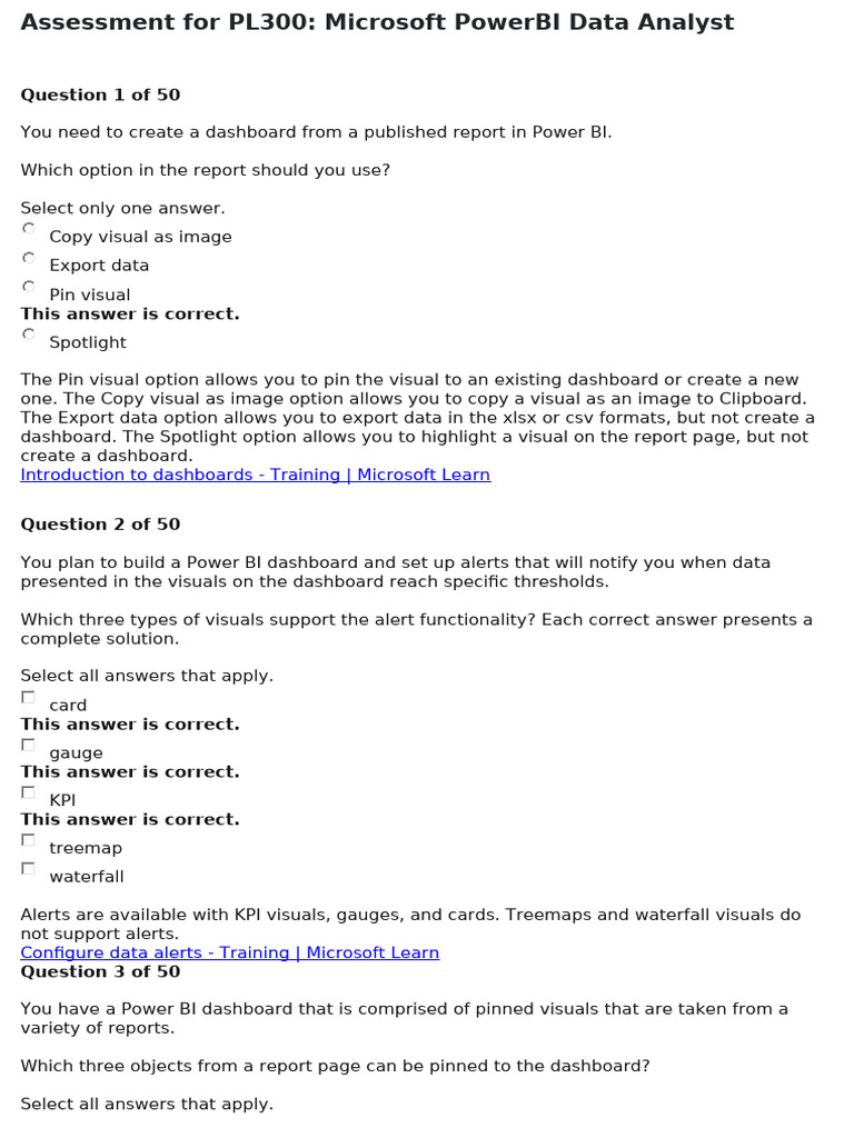 PL300 Power BI Exam Preparation Guide | PDF | Chart | Databases