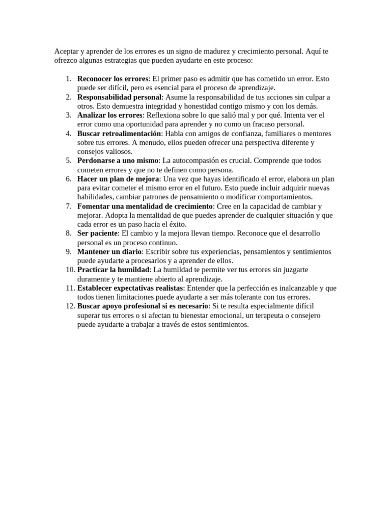 Estrategias para Aprender de Errores | PDF