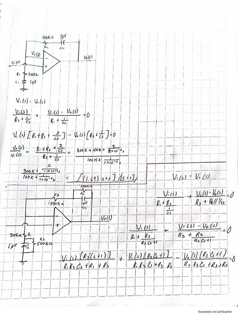 Tarea Funciones de Transferencia OPAMP | PDF