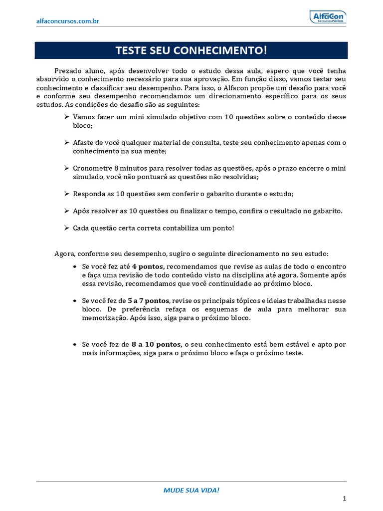 AlfaCon Meio Ambiente Mini Simulado | PDF | Poluição | Agricultura