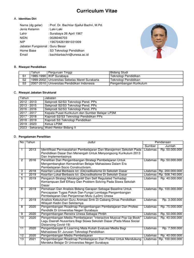 CV Bachtiar Syaiful Bachri | PDF