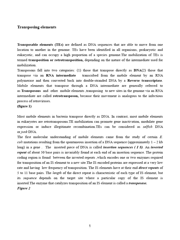 Transposing Elements | PDF | Transposable Element | Retrovirus