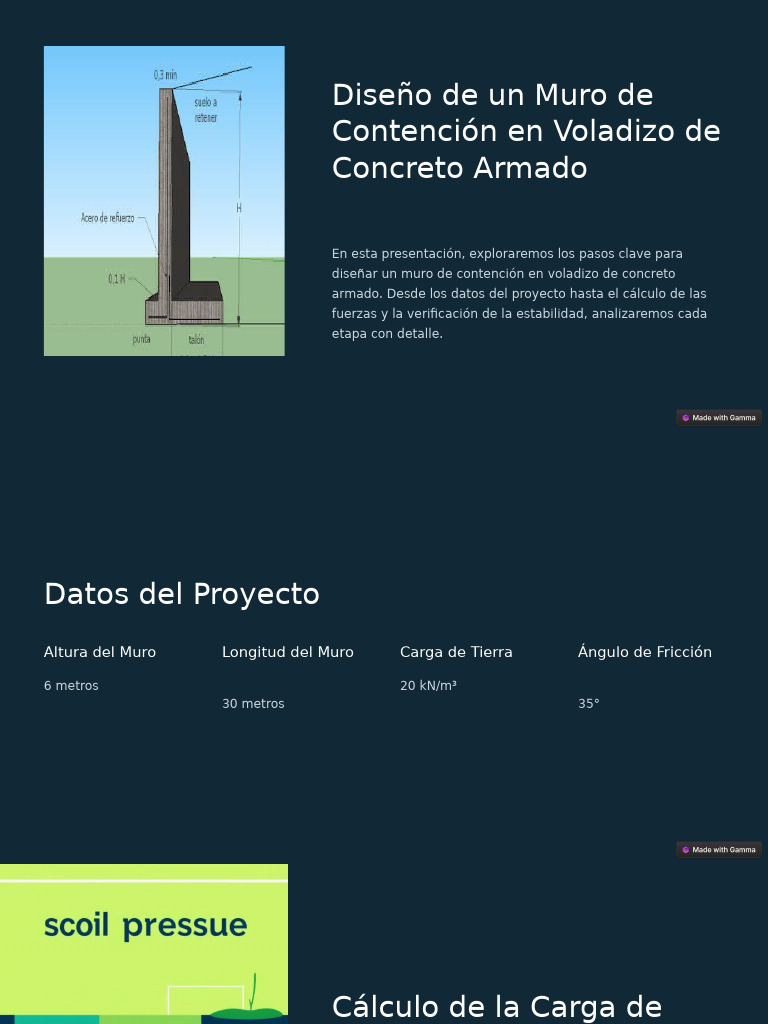 Diseno de Un Muro de Contencion en Voladizo de Concreto Armado | PDF