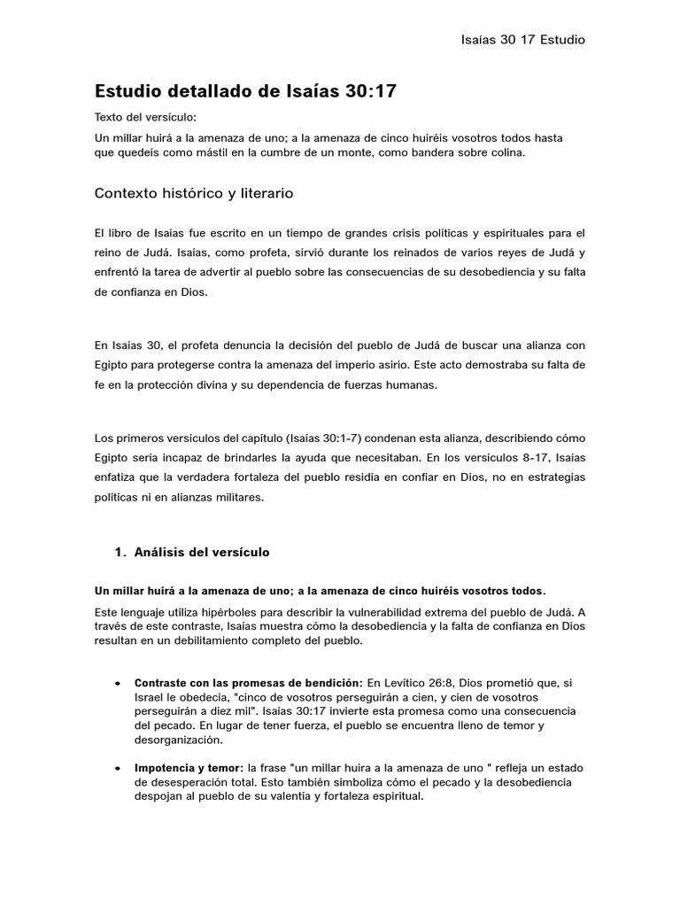 Estudio Detallado de Isaías 30 | PDF | Pecado | Creencia religiosa y ...