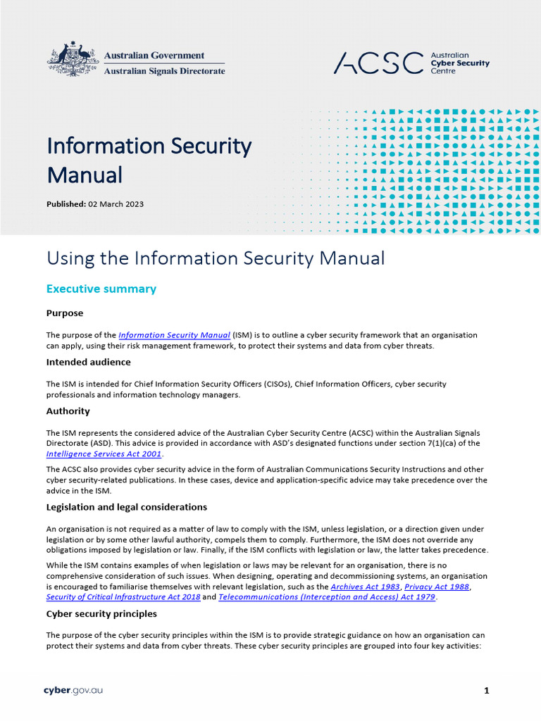 Information Security Manual Overview | PDF | Computer Security | Security