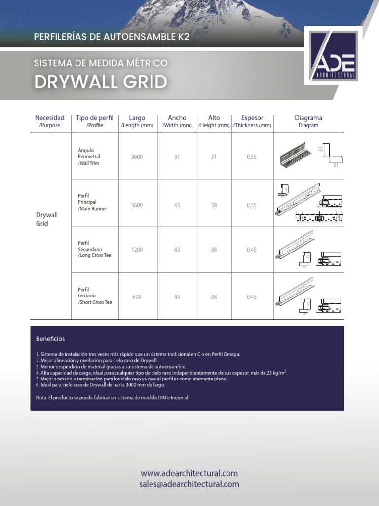 Espanol k2 Drywall-Grid | PDF