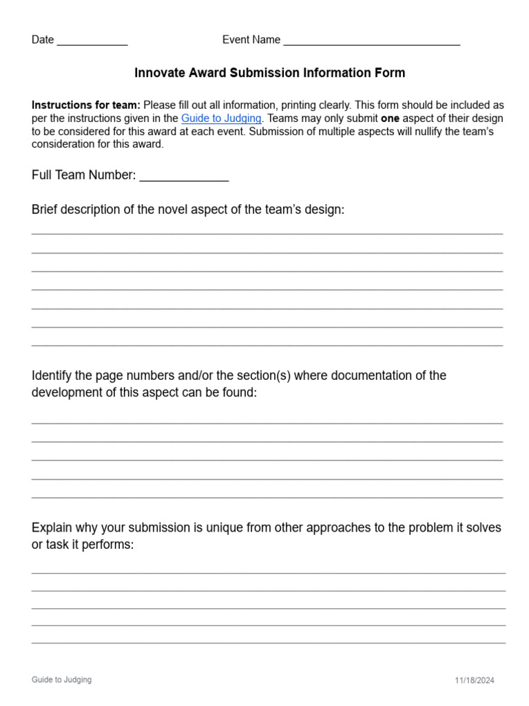 Innovate Submission Form - 12-19 | PDF