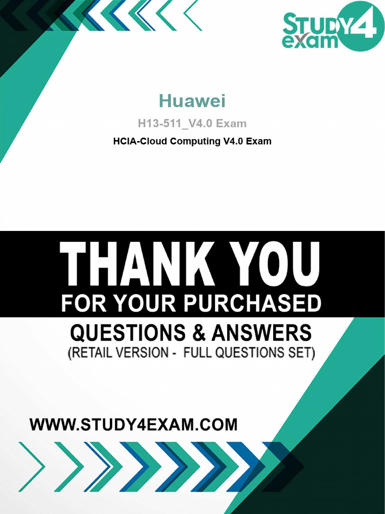 H13-511 - HCIA-Cloud Computing V4.0 | PDF | Virtualization | Computer ...