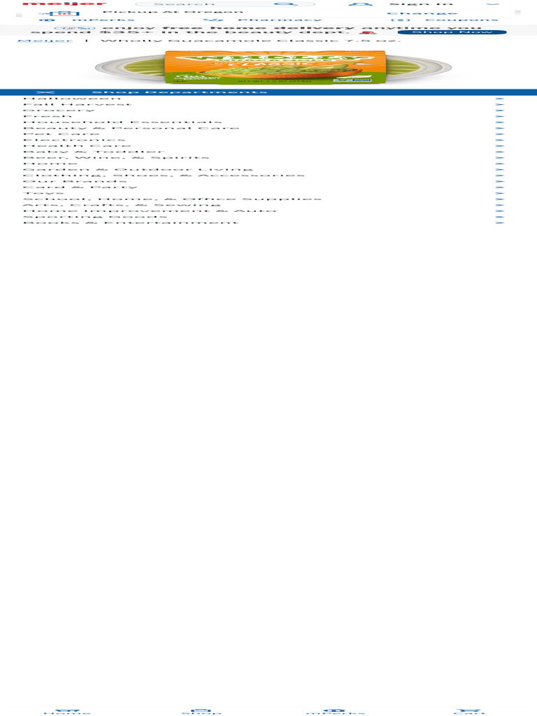 Wholly Guacamole Classic 7.5 Oz. Meijer | PDF