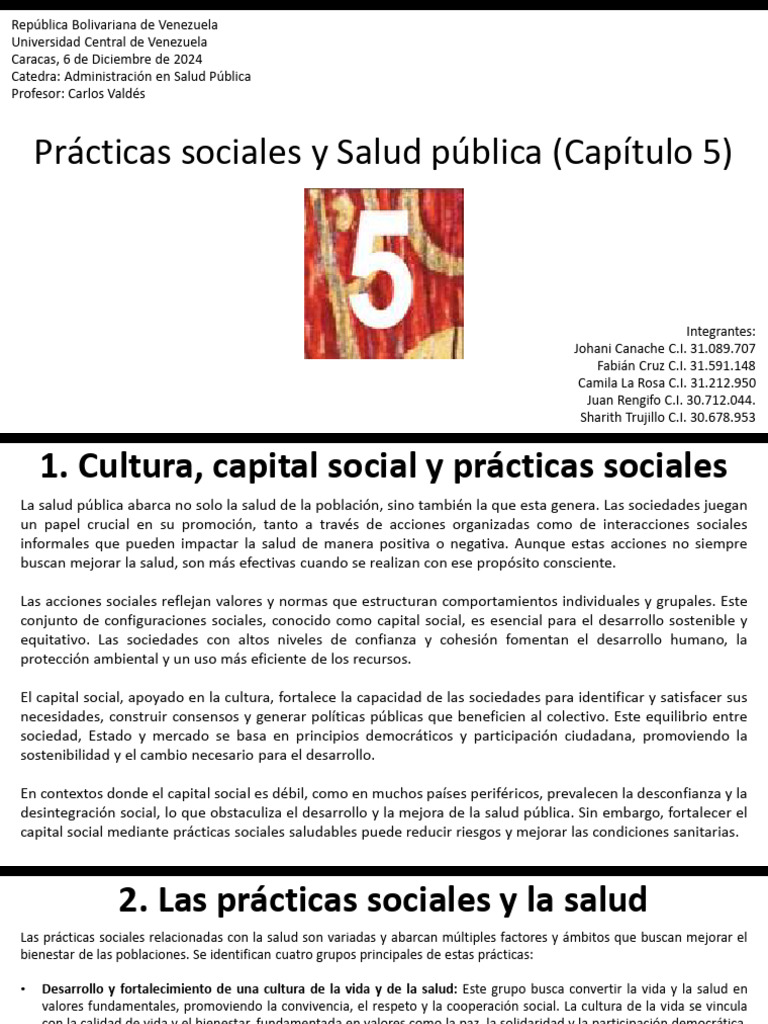 Capitulo 5 de Practicas Sociales y Salud Pública | PDF | Sociedad | Salud pública