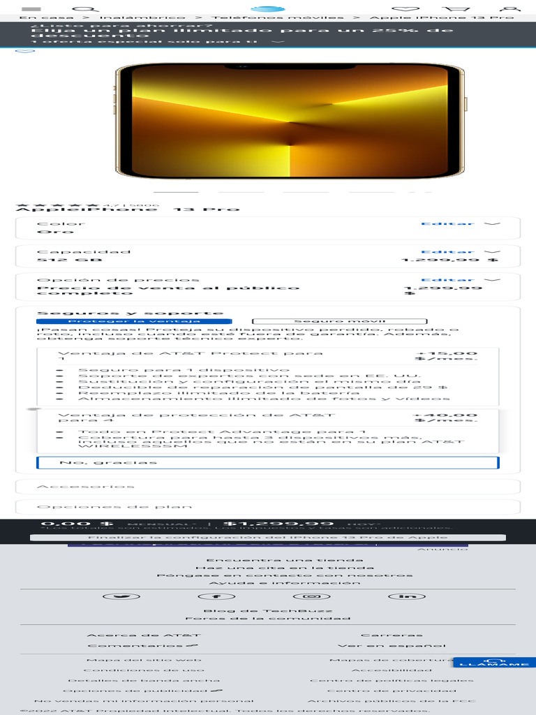 Apple Iphone 13 Pro - $800 Off at AT&T | PDF | Yo telefono | Apple Inc.