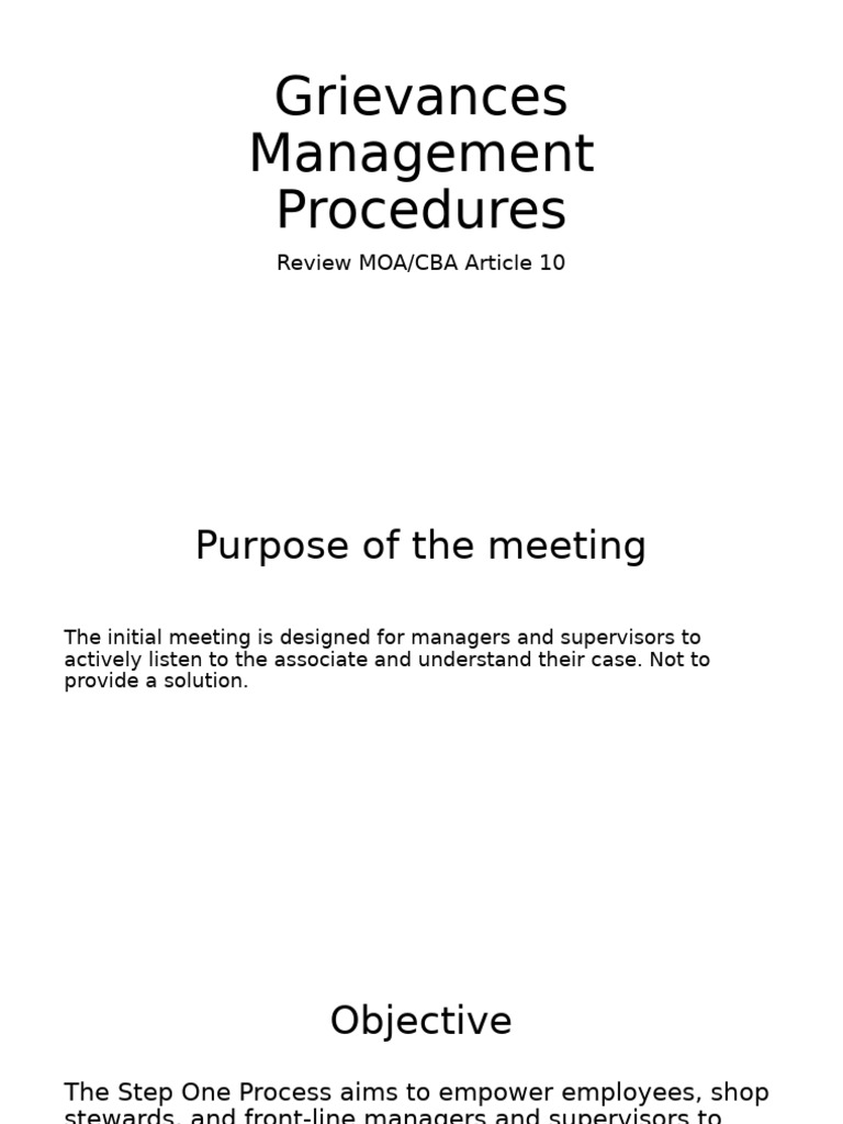 Grievance Meeting Step 1 | PDF