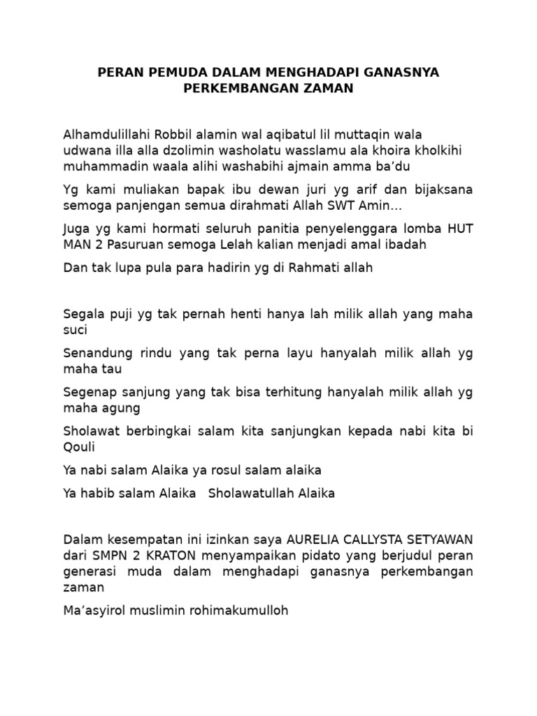 Pidato Aurel Hut Man 2 | PDF