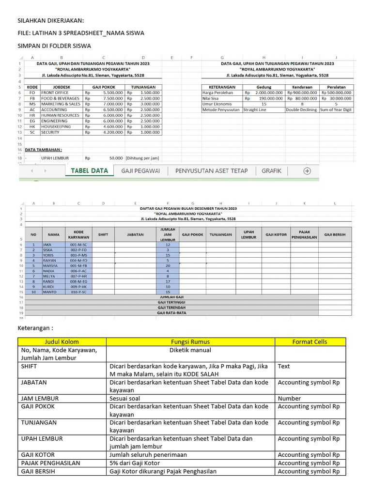 Latihan 3 Spreadsheet LSP | PDF