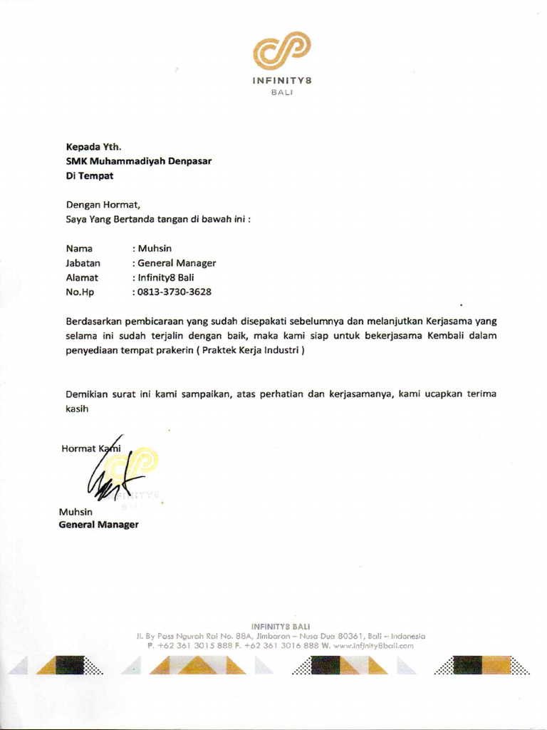 surat pernyataan pimpinan dudi hotel infinity 8 | PDF