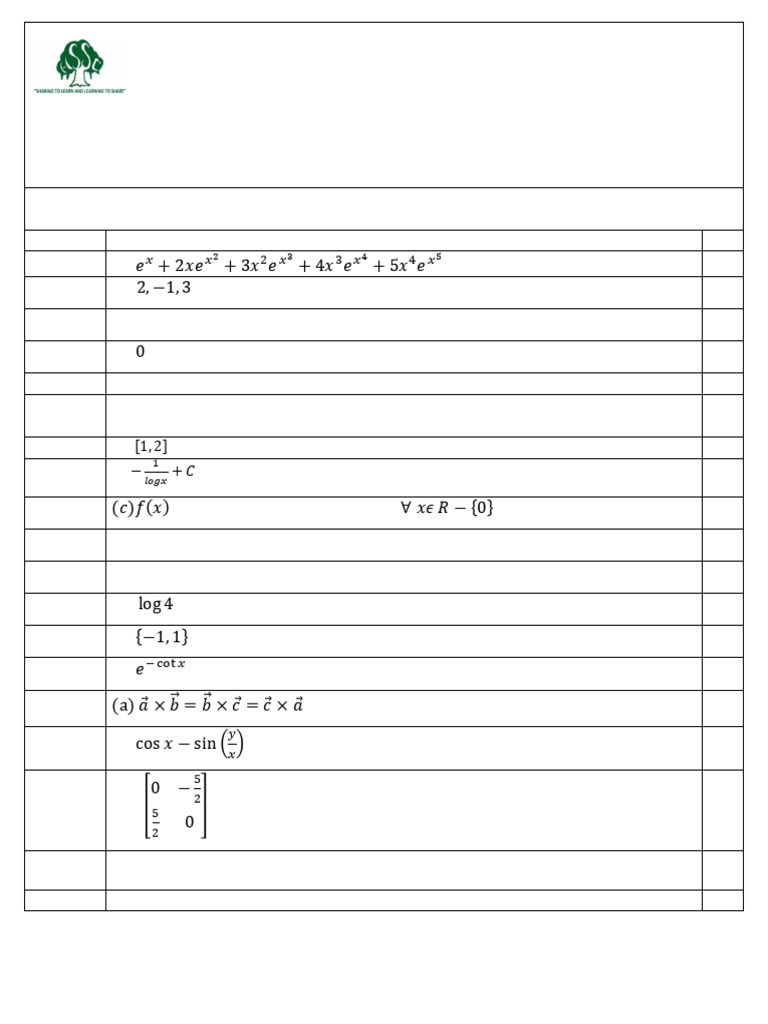 Mathematics Answer Key - Set 2 | PDF | Mathematics