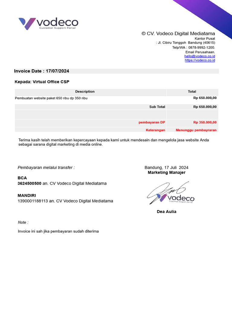 Virtual Office CSP - Google Dokumen | PDF