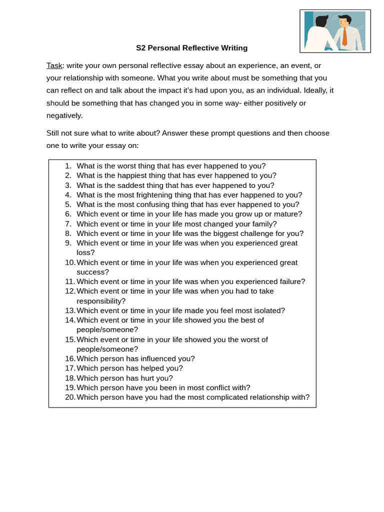 Personal Reflective Writing Guidance | PDF | Psychological Concepts ...