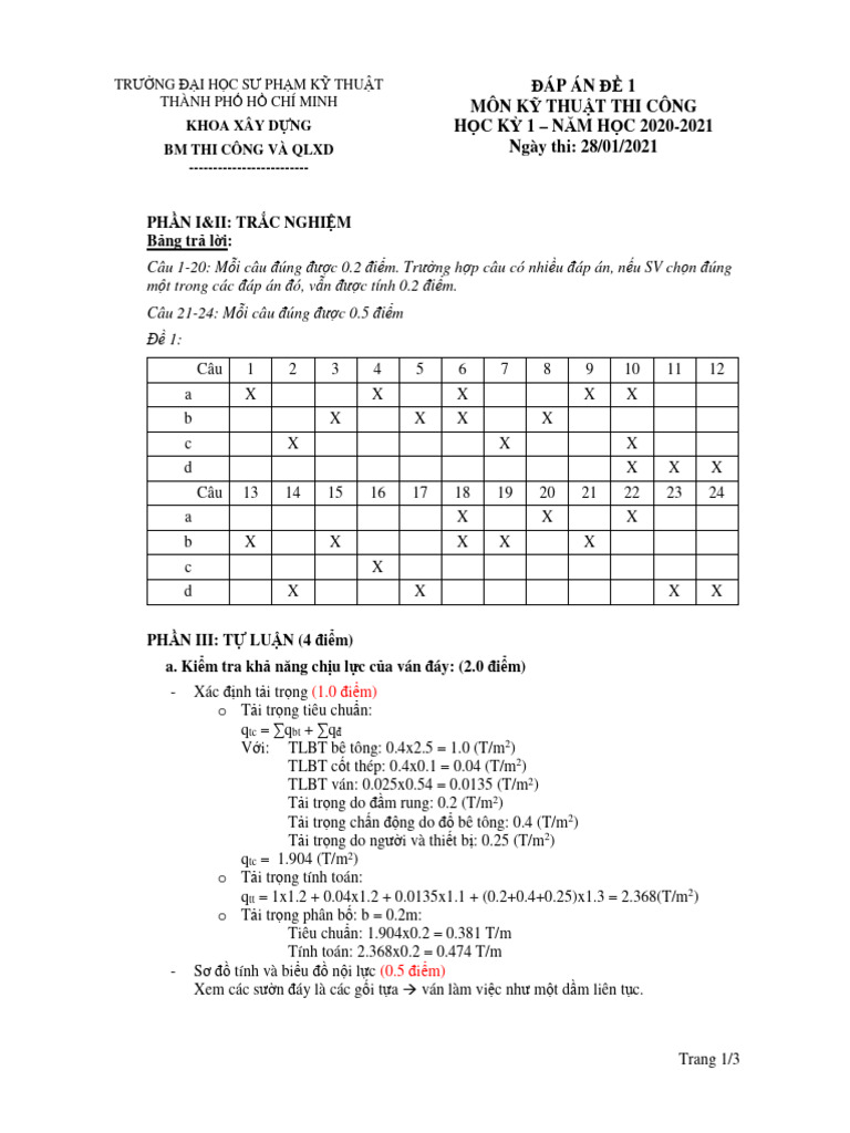 Đáp án HK1-20-21 Daitra_01 | PDF