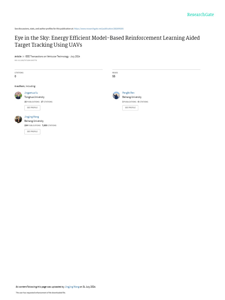 Eye in The Sky: Energy Efficient Model-Based Reinforcement Learning Aided Target Tracking Using ...