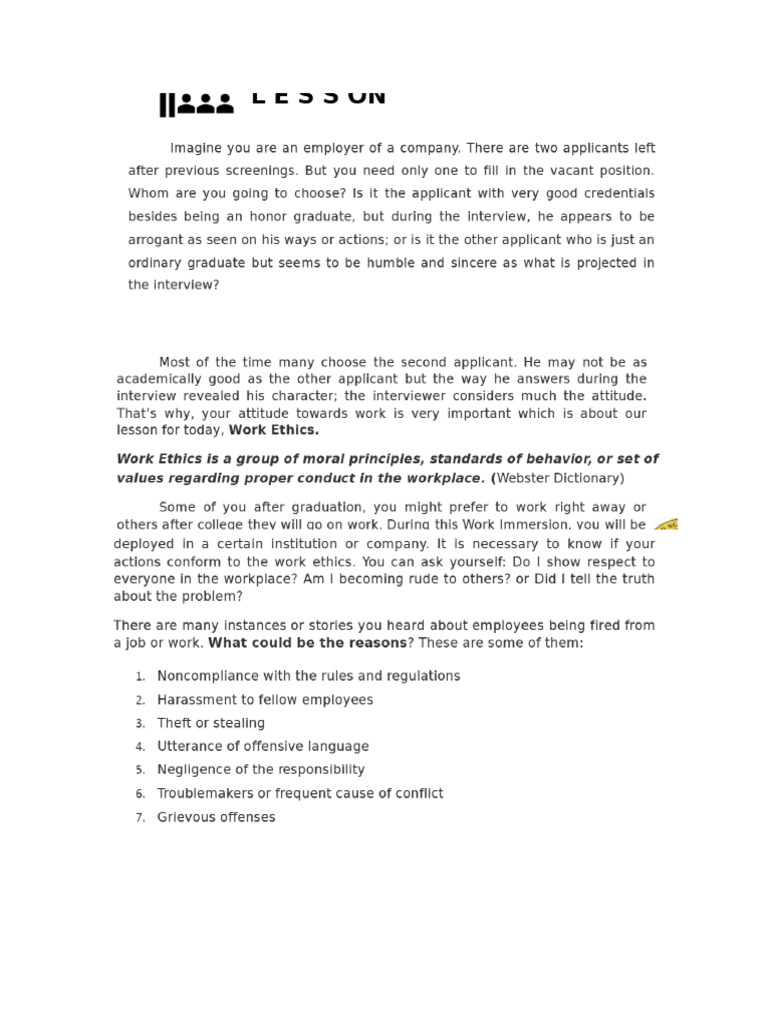 Work Ethics | PDF