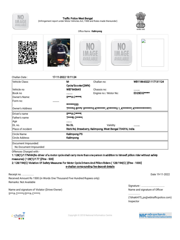 Echallan - Parivahan.gov - in Report Print-Page Challan No HVQ5 ...