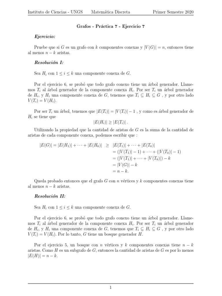 Grafos Practica 7 Ejercicio 07 Resol | PDF