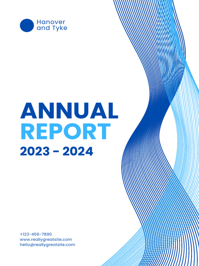 Blue White Simple Annual Report Cover Page A4 Document | PDF