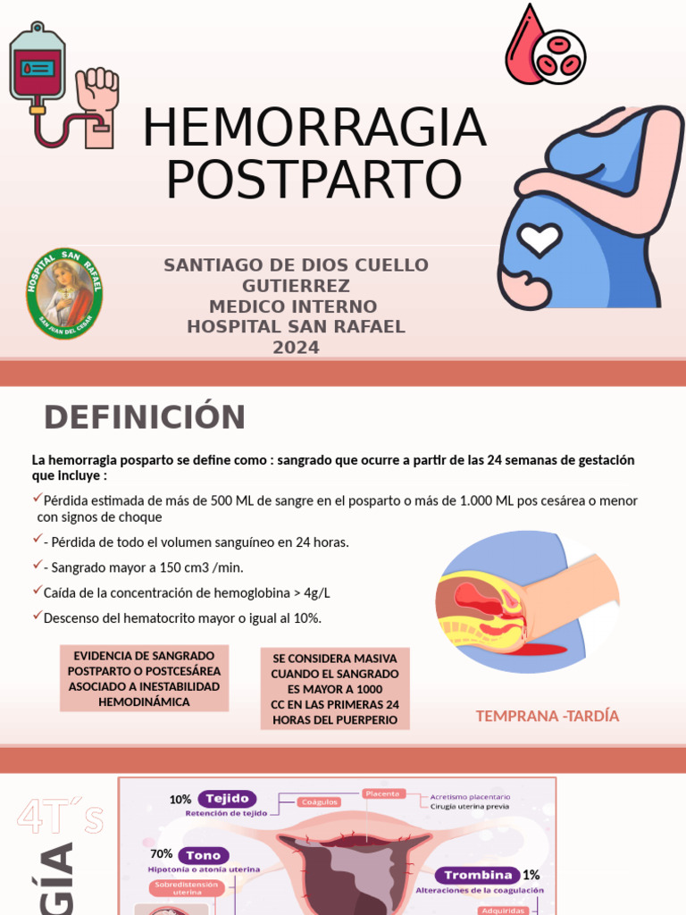 Hemorragia Posparto: Definición y Diagnóstico | PDF