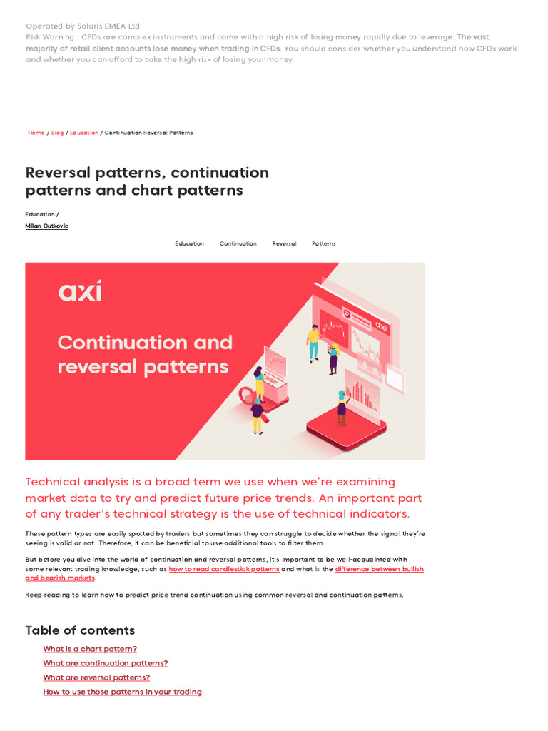 Reversal Patterns, Continuation Patterns & Chart Patterns - Axi EU | PDF | Market Trend ...