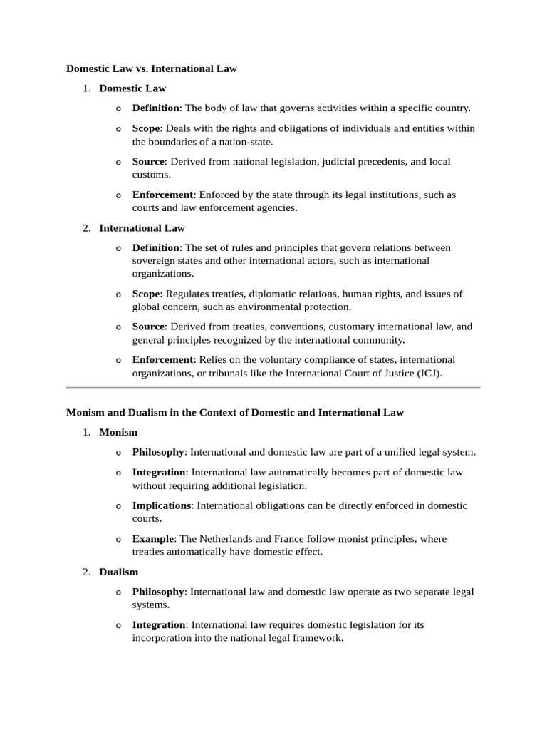 Domestic Vs International Law Explained Pdf International Law Treaty