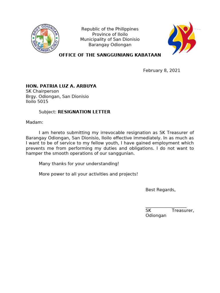 495649273 Resignation Letter | PDF