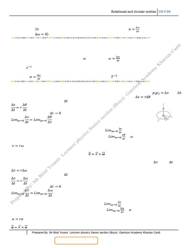 Short Question Chapter 4 ( 1st Year Physics ) | PDF | Acceleration | Rotation Around A Fixed Axis