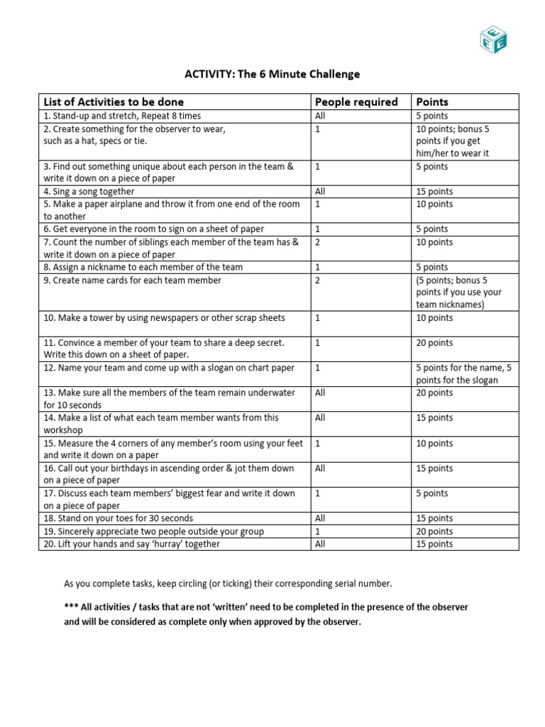 6 Minute Challenge - Online | PDF
