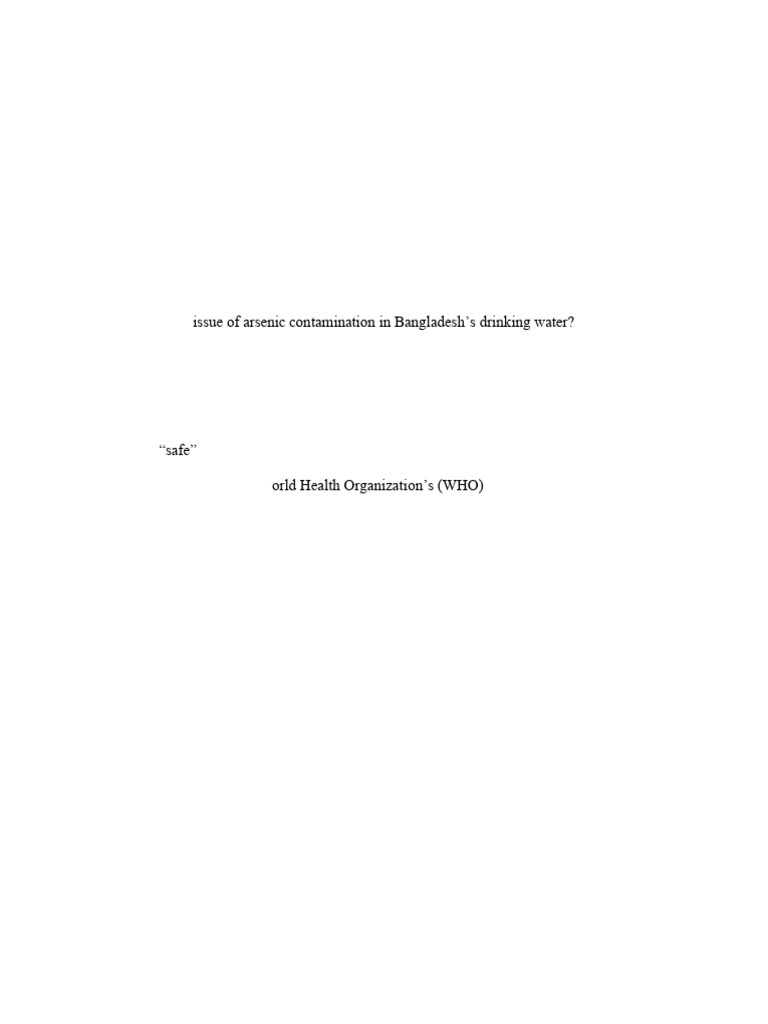 Water Management Proposal | PDF | Arsenic | Drinking Water