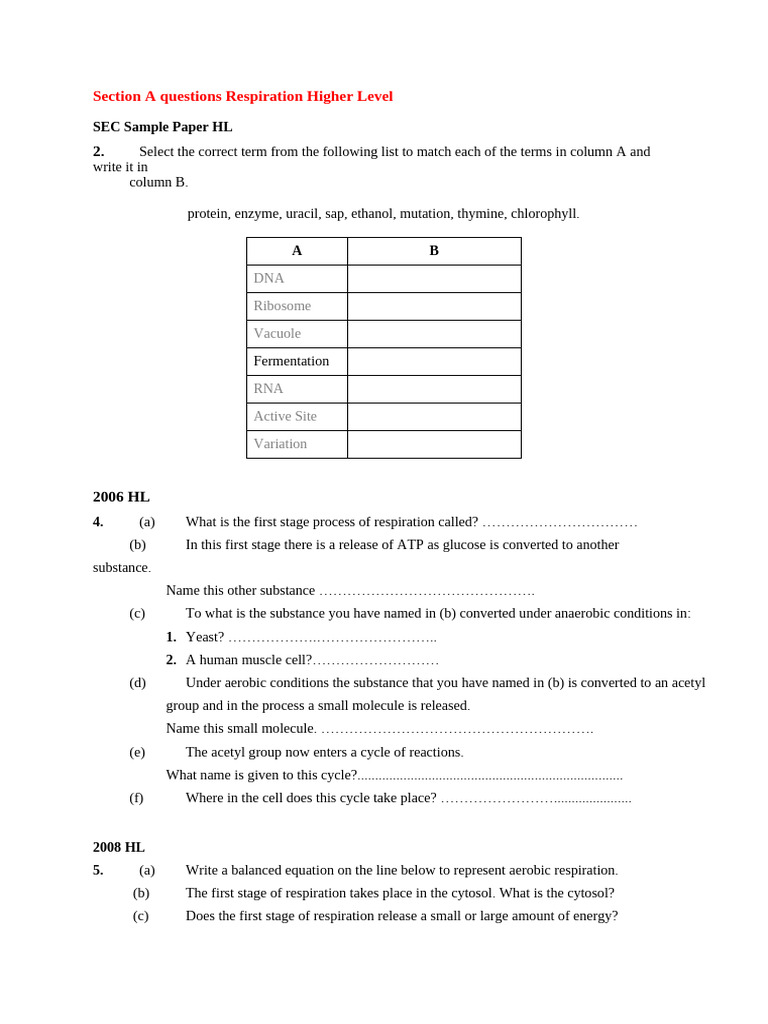 Respiration Pdf Cellular Respiration Fermentation