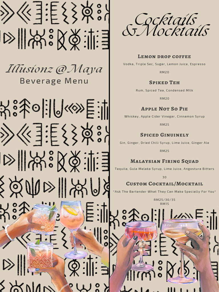 Illusionz Beverage Menu 2024 | PDF | Drink | Cocktails