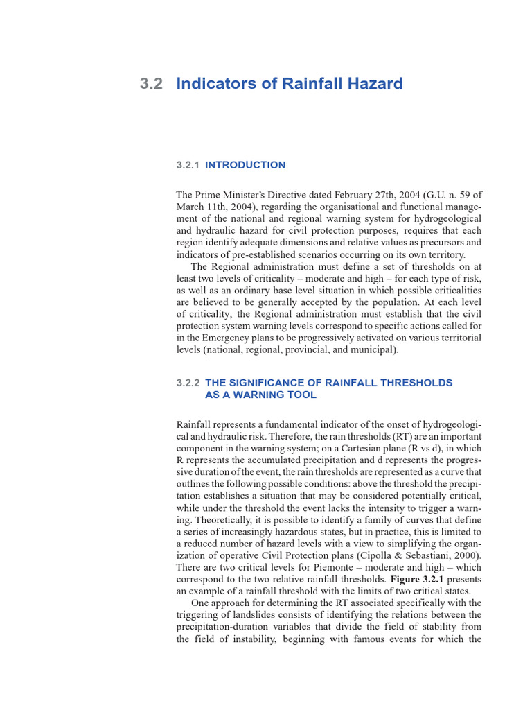 Rainfall Hazard Indicators and Thresholds | PDF | Flood | Rain