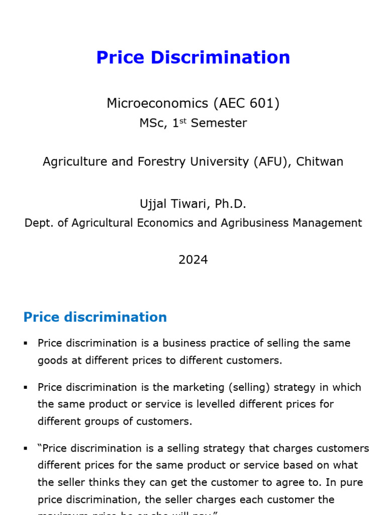 9. Price Discrimination | PDF | Price Discrimination | Prices
