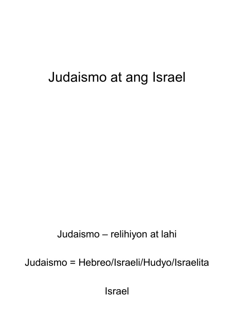 Judaismo at Ang Israel | PDF