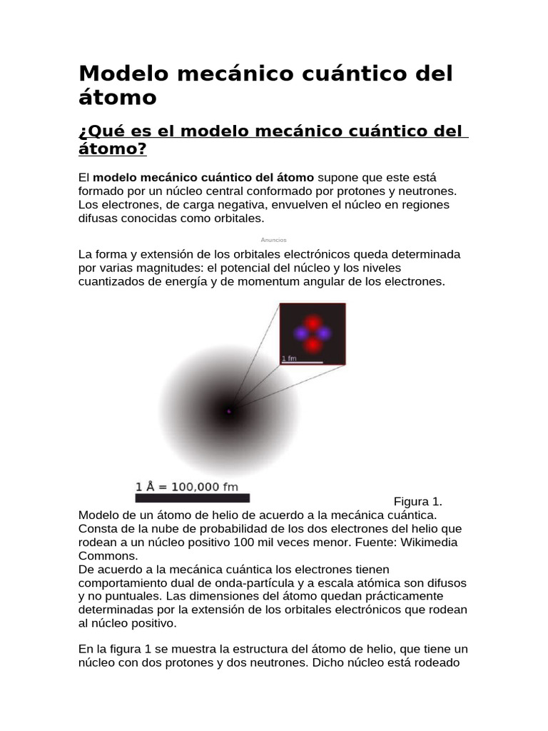 Modelo mecánico cuántico del átomo | PDF | Orbital atómico | Átomos