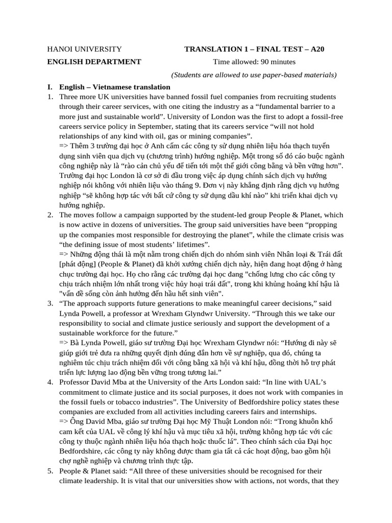 Sample Final Test | PDF