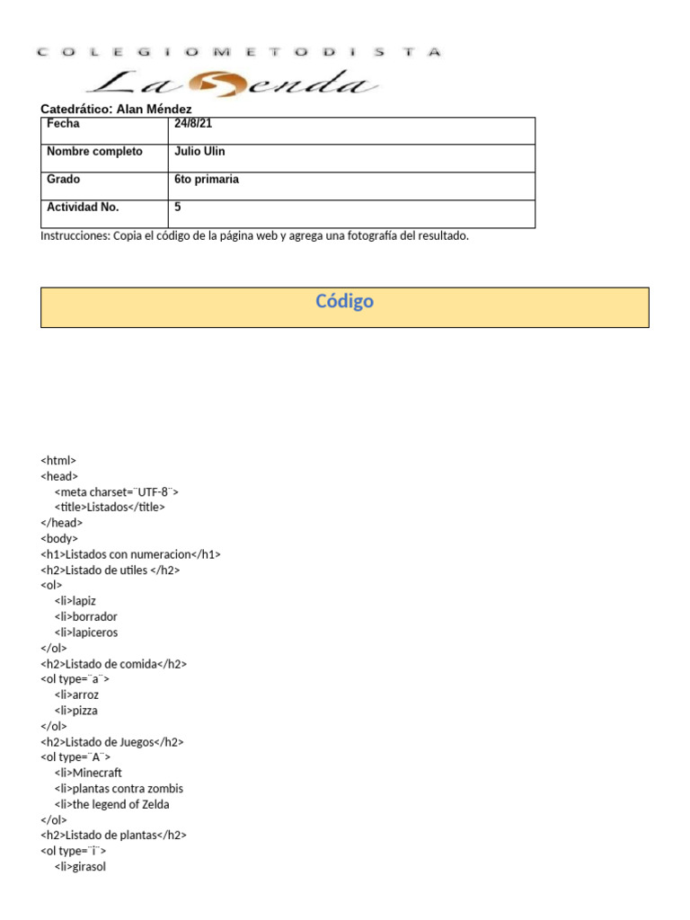 Formato Envio HTML 5 | PDF