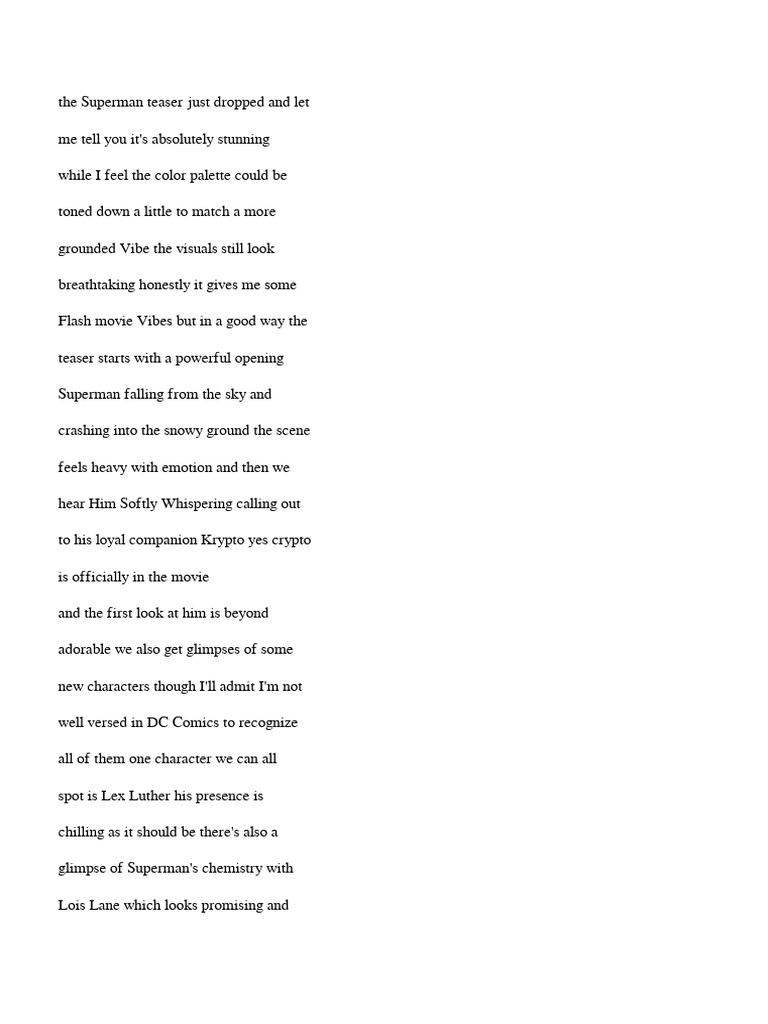 English Auto Generated Superman Teaser Review Detailed Breakdown Better Than Henry Cavil Downsub ...