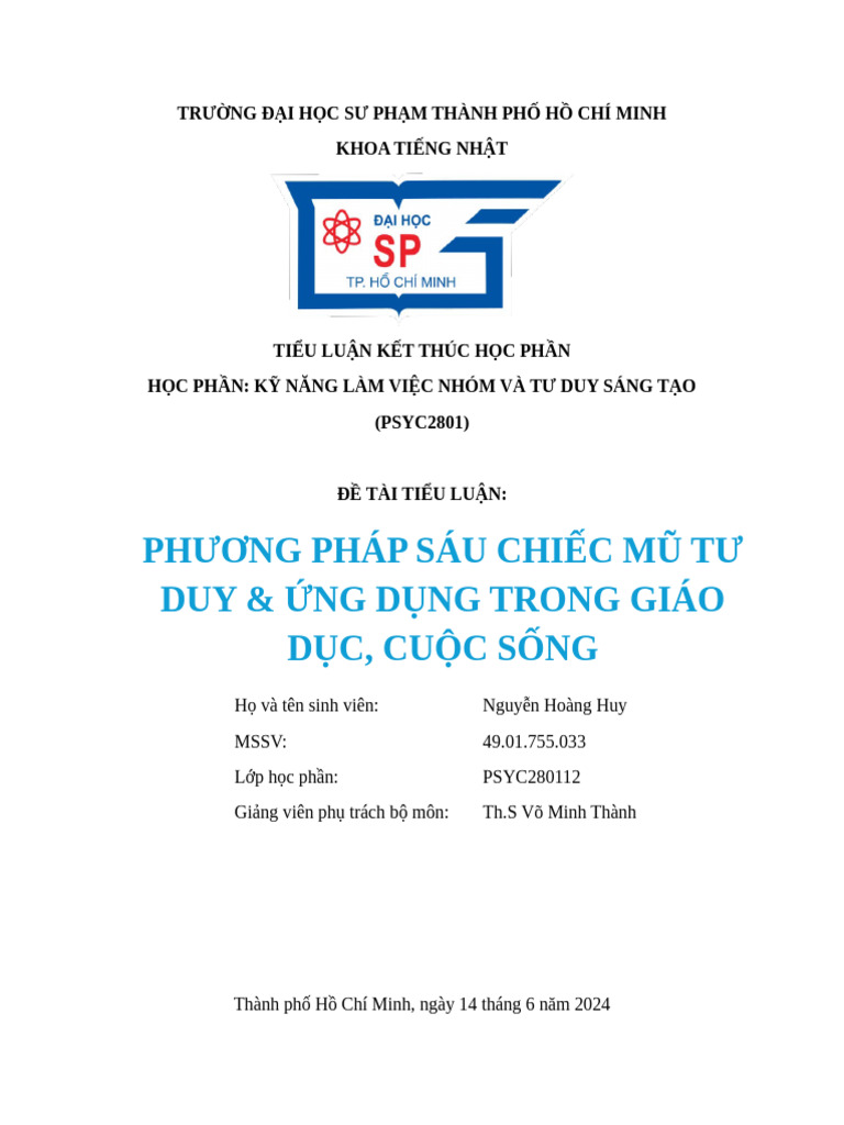 Tiểu Luận KNLVN&TDST - 49.01.755.033 | PDF