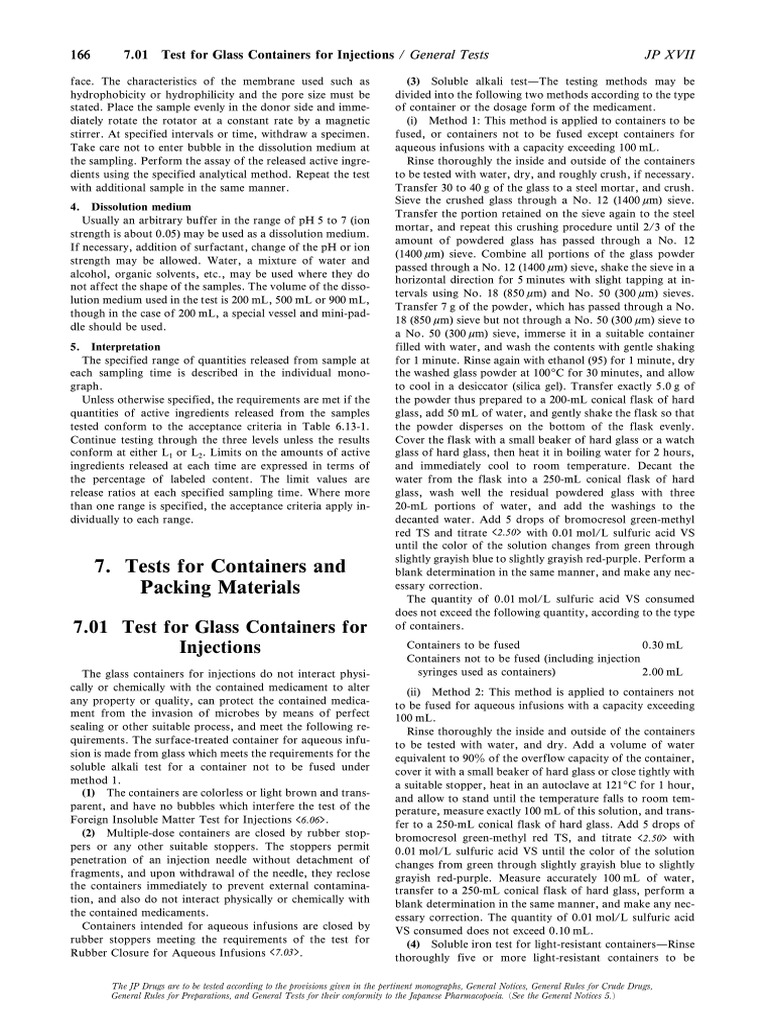 JP 17 Monograph Plastic Container Test 1 | PDF | Spectrophotometry ...