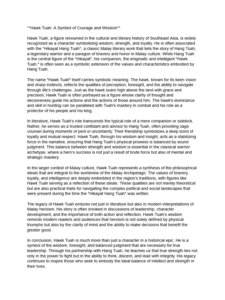Hawk Tuah | PDF | Courage | Hero